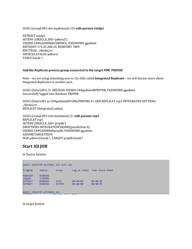 Schema replication using oracle golden gate 12c | DOC