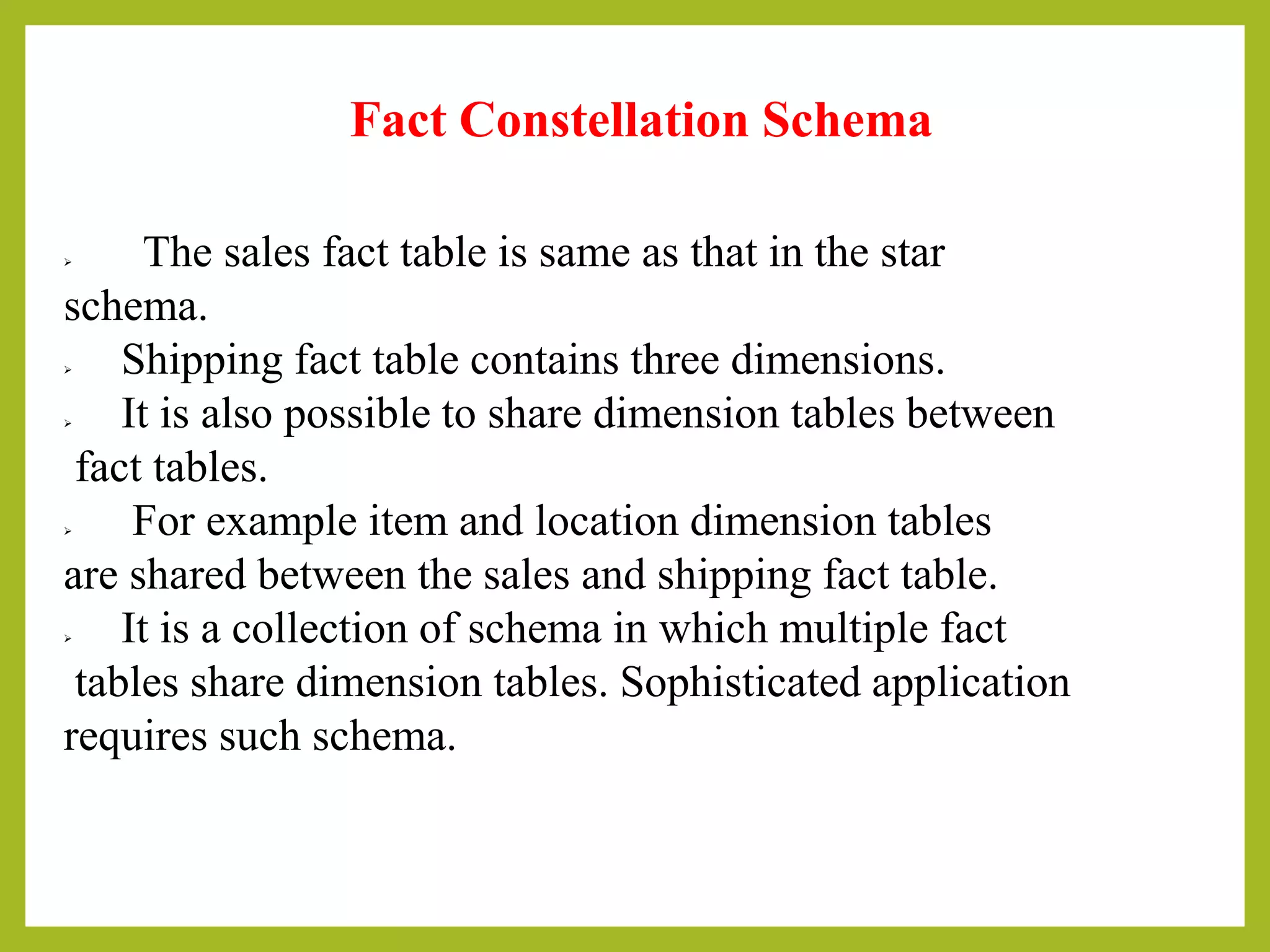 Schemas for multidimensional databases | PPTX