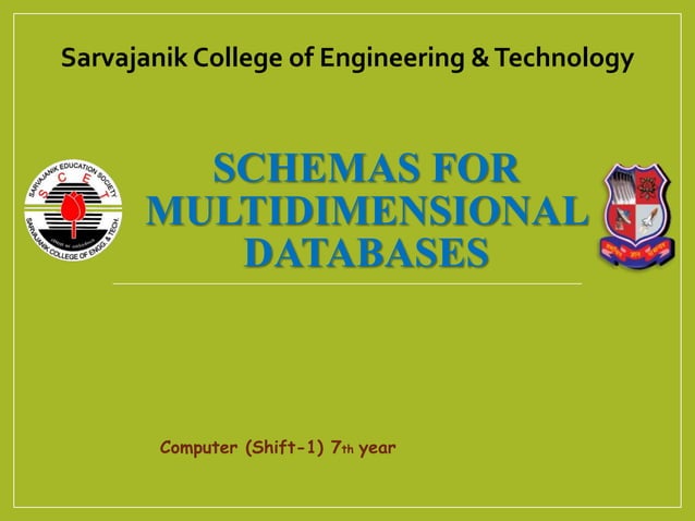 Schemas For Multidimensional Databases Pptx Databases Computer Software And Applications