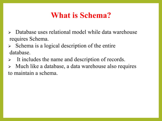 Schemas for multidimensional databases | PPTX | Databases | Computer Software and Applications