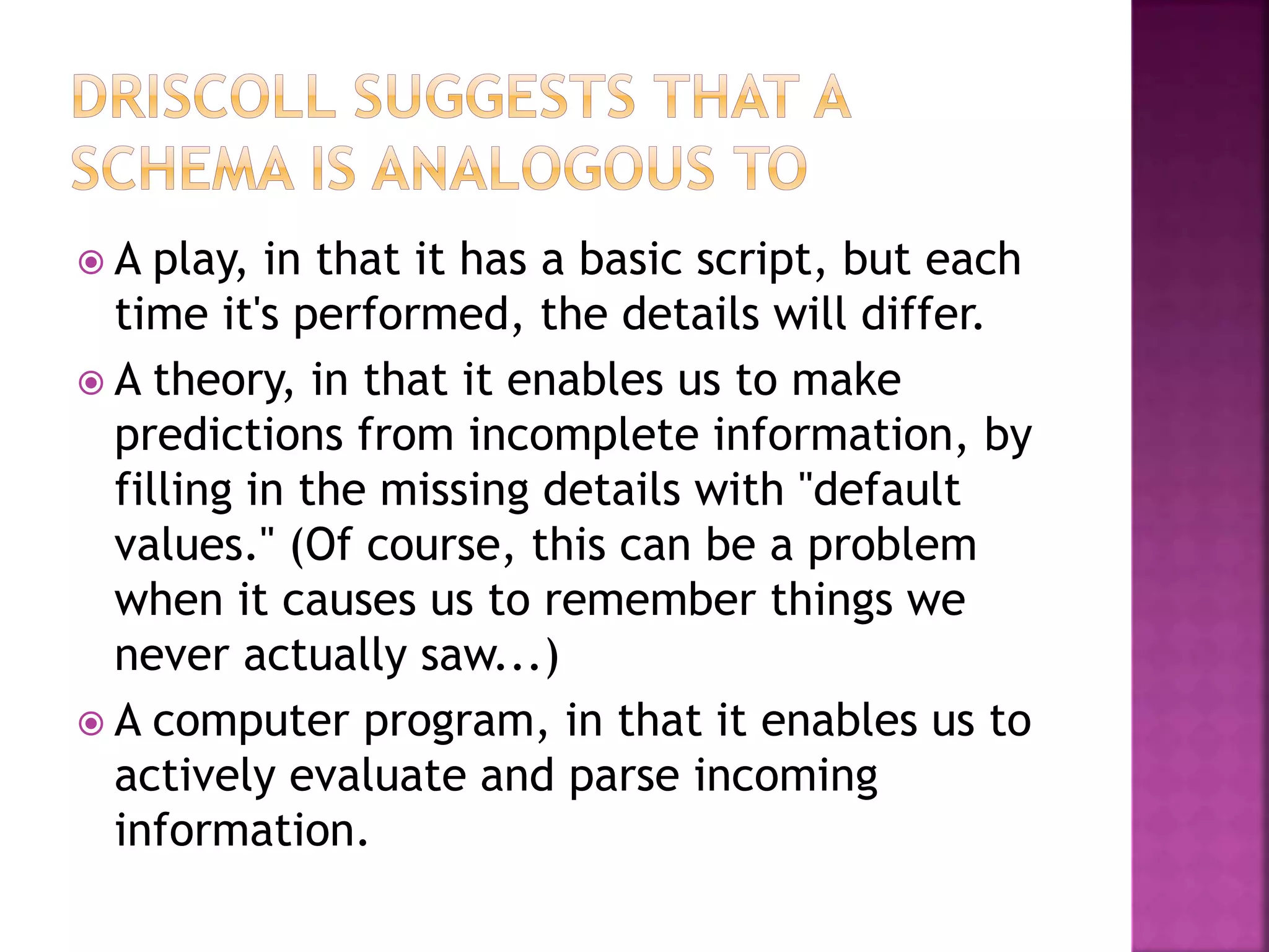 Schema Theory | PPTX