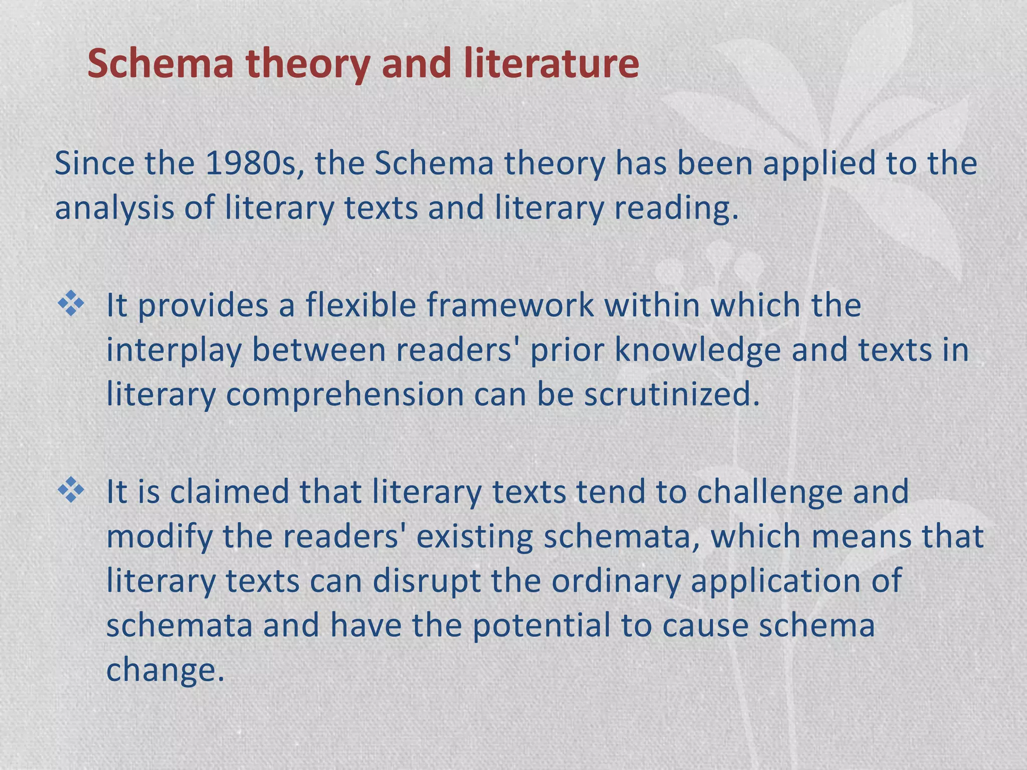 Schema theory in poetry | PPTX