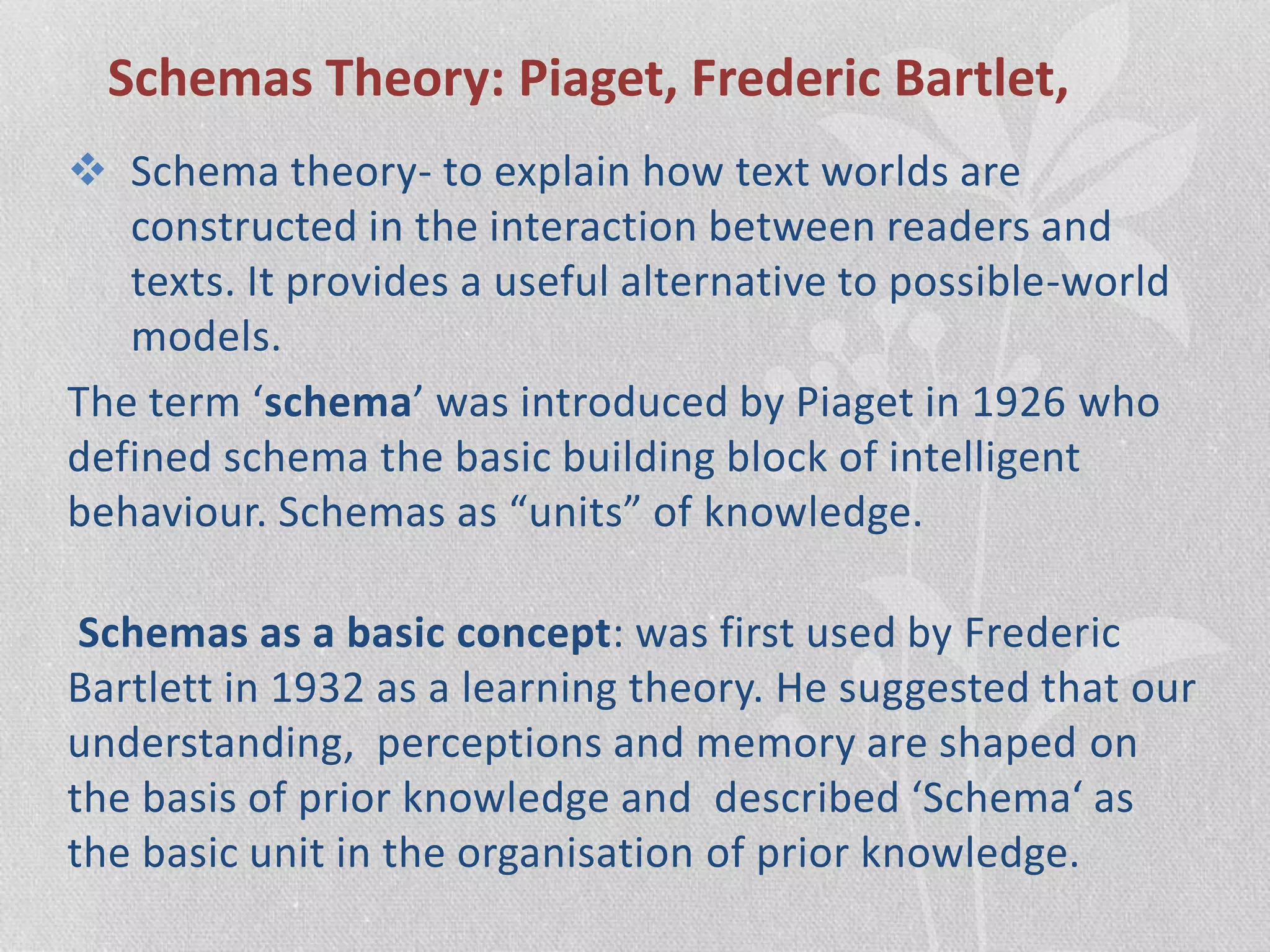 Schema theory in poetry | PPTX