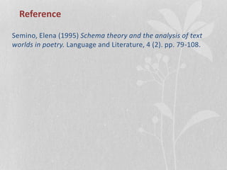 Schema theory in poetry | PPTX