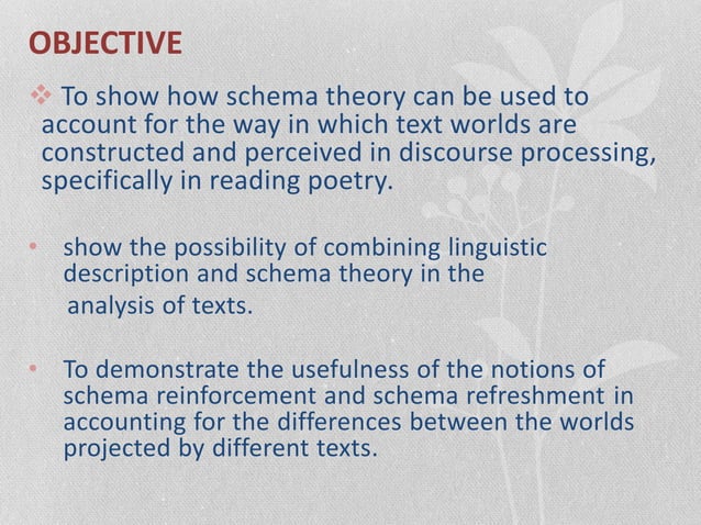 Schema theory in poetry | PPTX | Poetry | Books and Literature