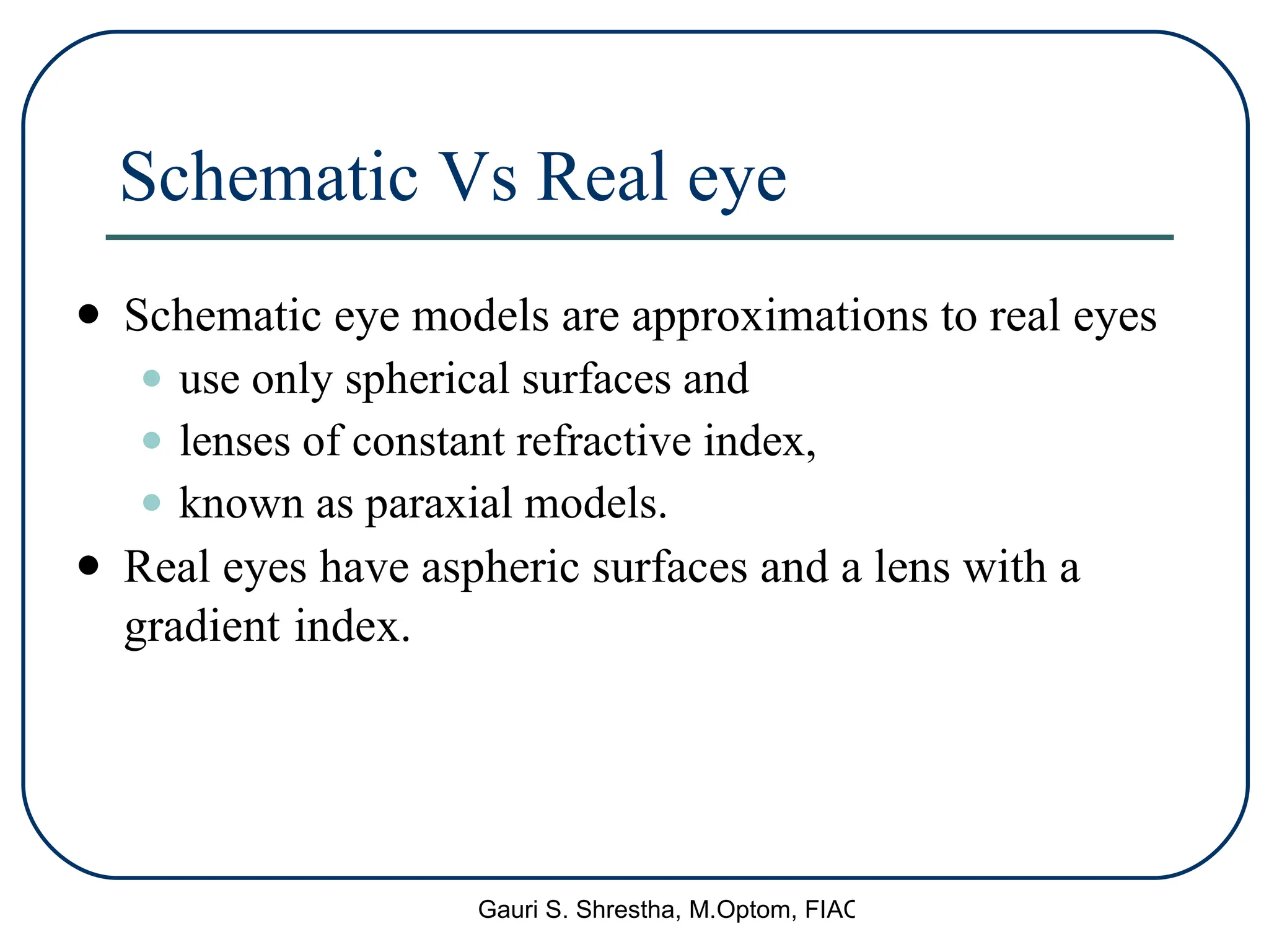 Schematic eye | PPT