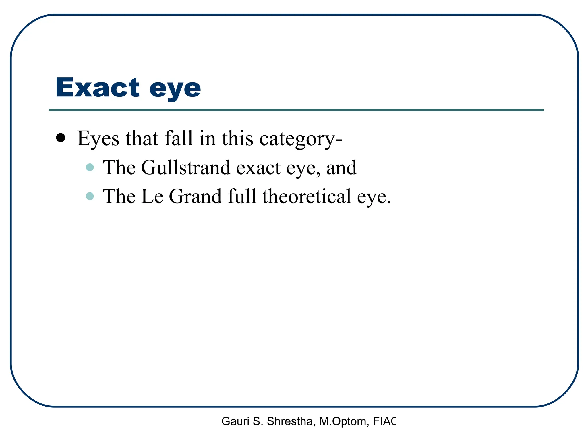 Schematic eye | PPT