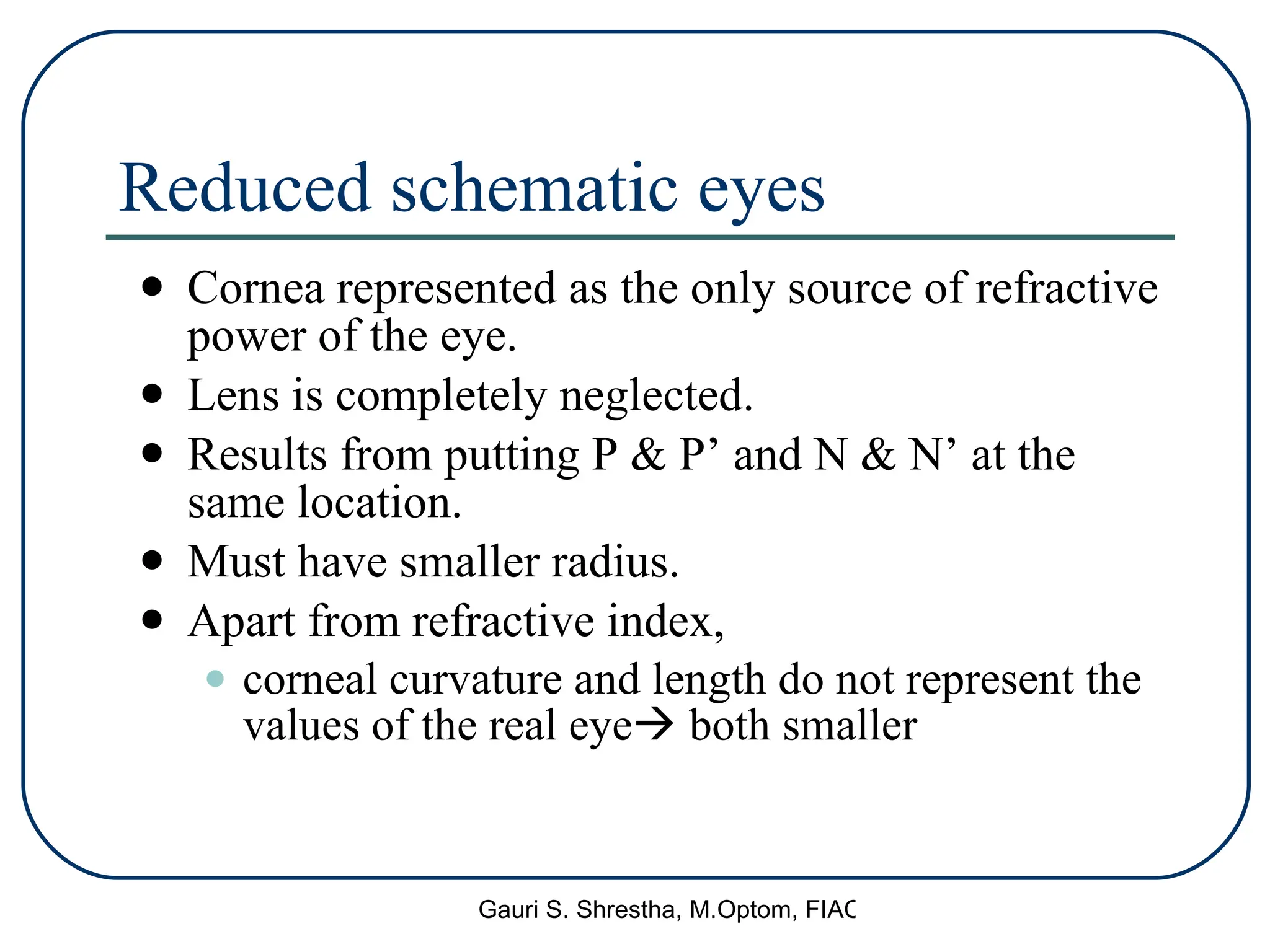 Schematic eye | PPT
