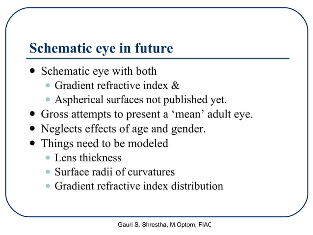 Schematic eye | PPT