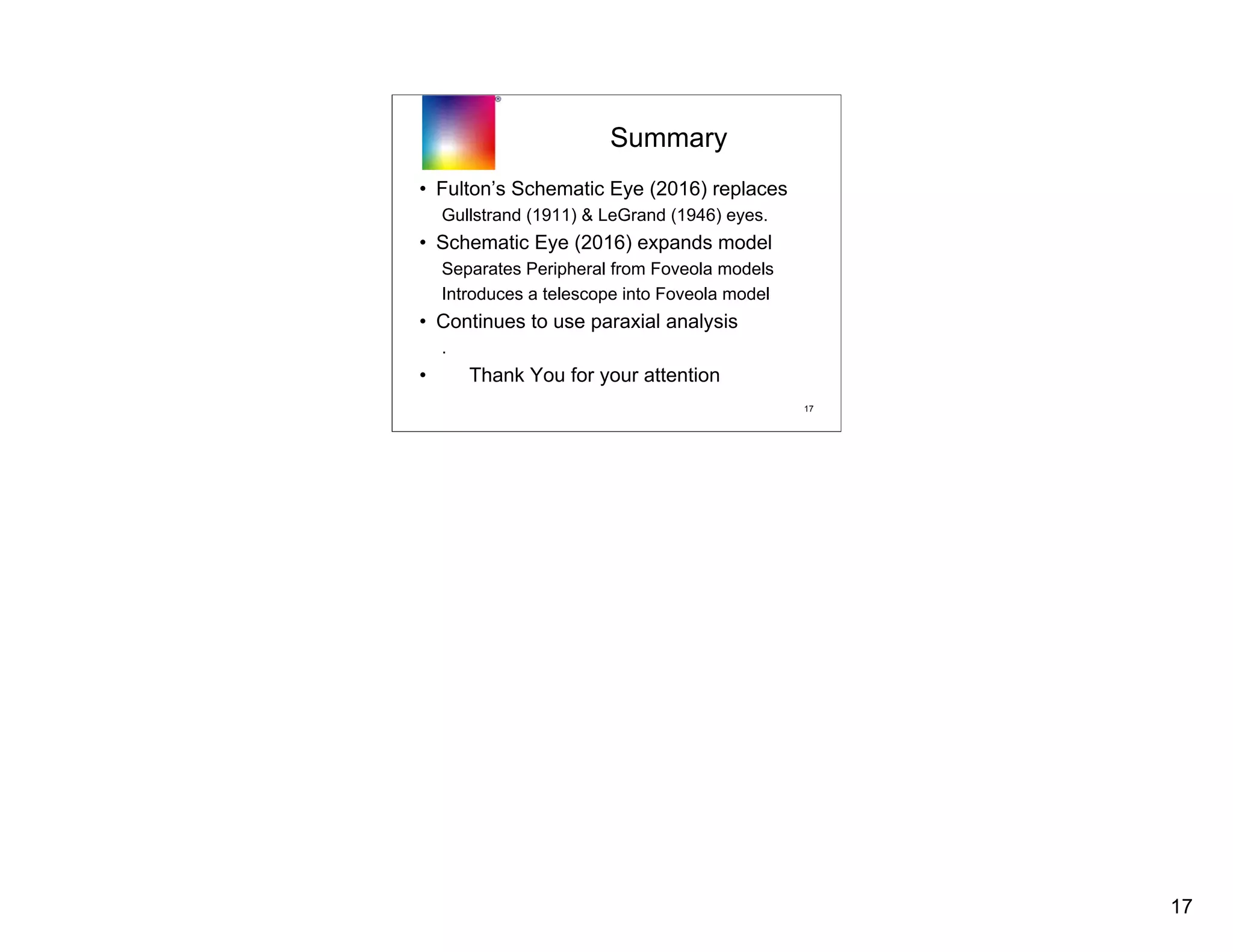 Schematic eye (2016) | PPT