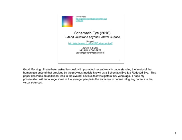 Schematic eye (2016) | PPT