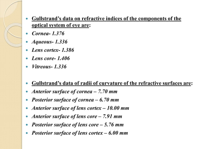 Schematic & Reduced Eye.pptx | Eye and Vision Conditions | Diseases and ...