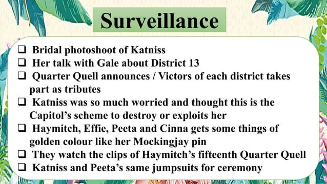 Schematic Surveillance , Hunger Games, Catching Fire.pptx