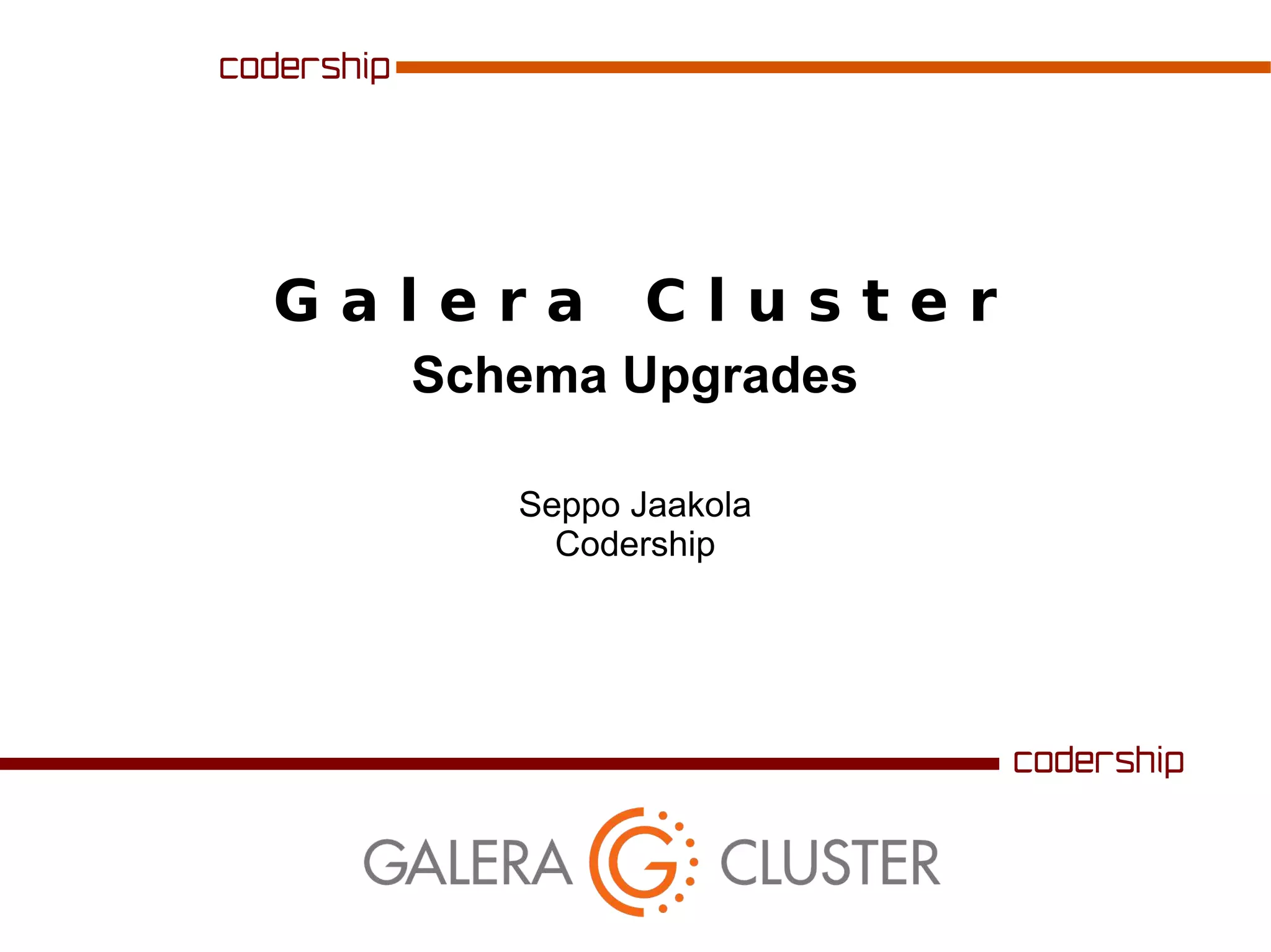 Zero Downtime Schema Changes in Galera Cluster | PDF