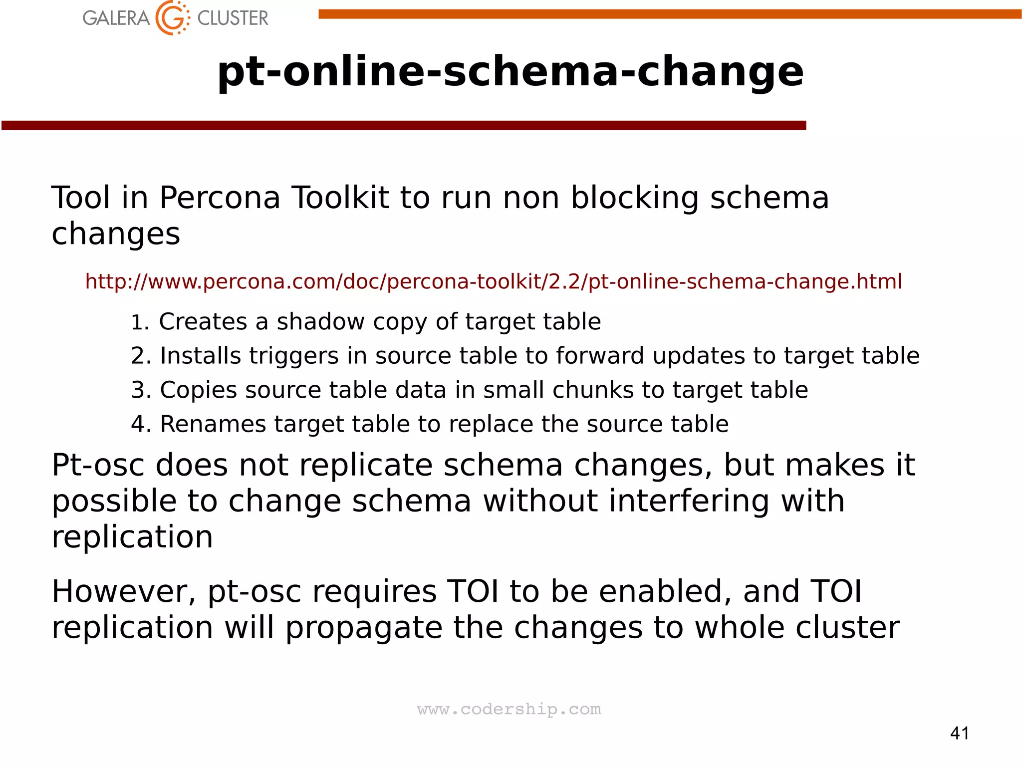 Zero Downtime Schema Changes in Galera Cluster | PPT