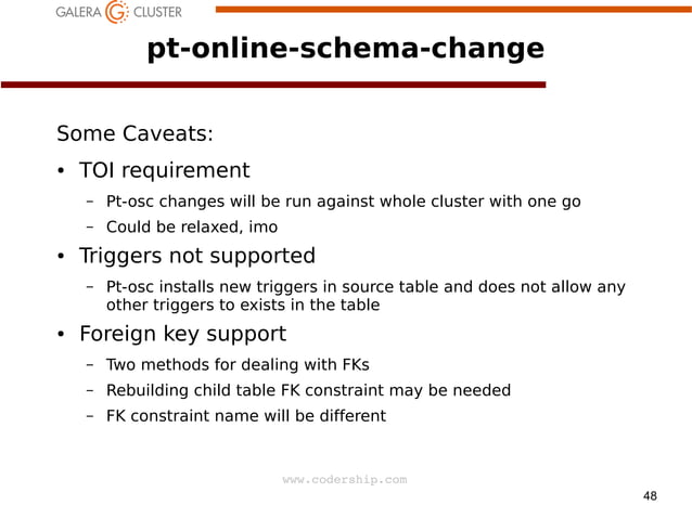 Zero Downtime Schema Changes in Galera Cluster | PPT