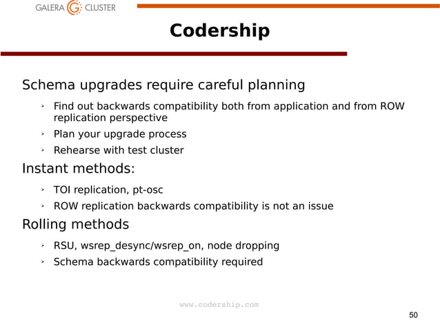 Zero Downtime Schema Changes in Galera Cluster | PPT