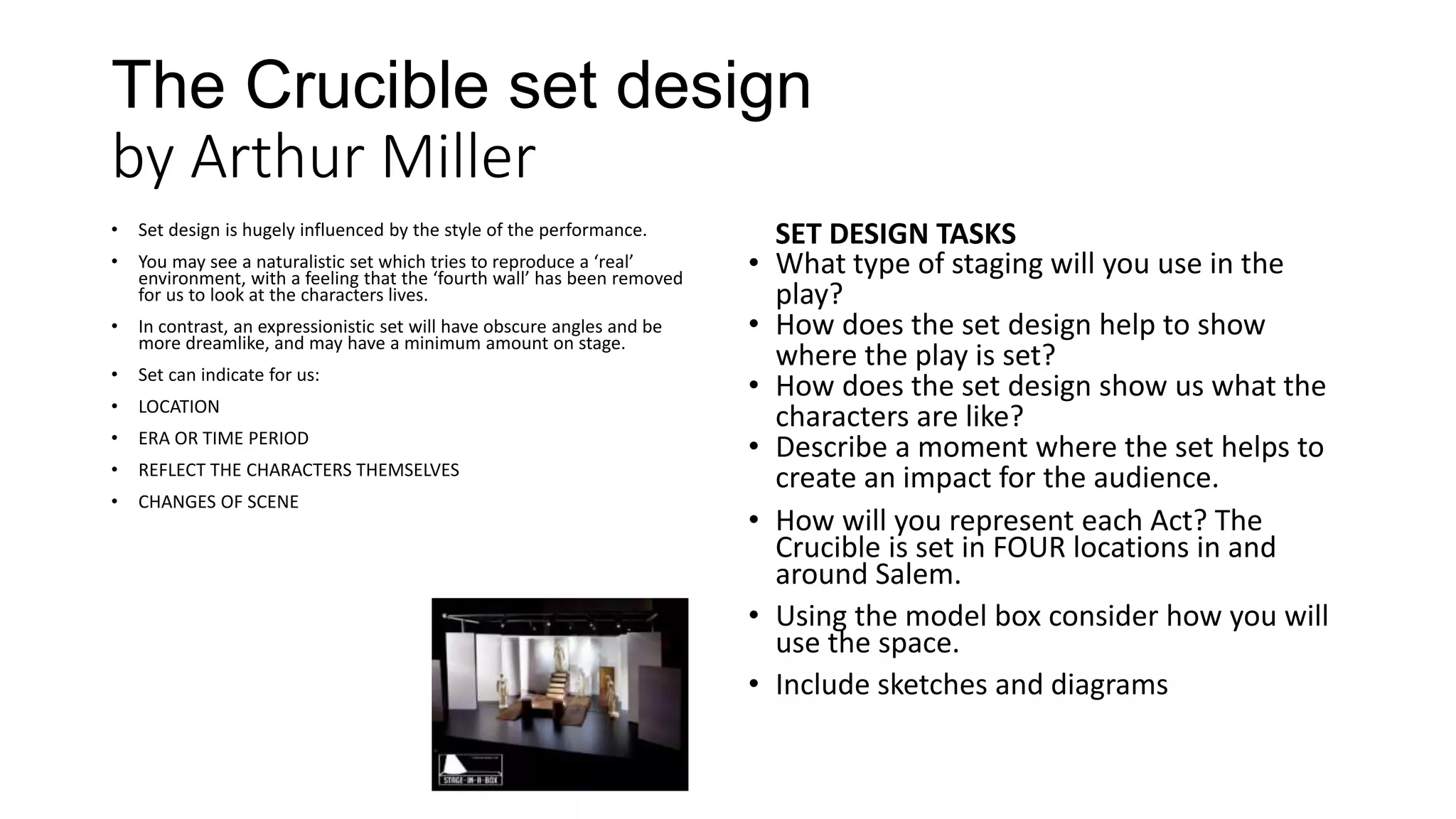 The Crucible: Production Design group task | PPTX