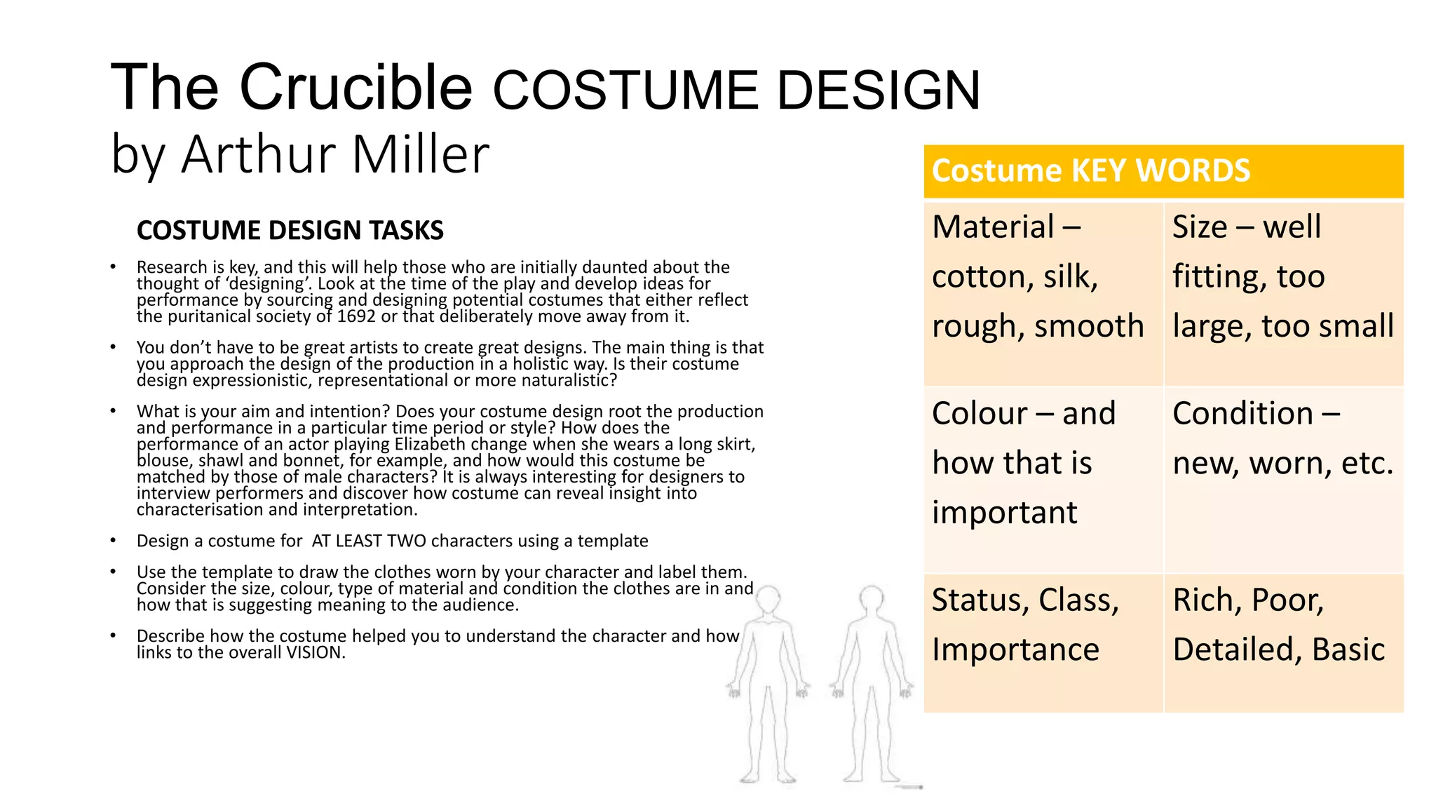 The Crucible: Production Design group task | PPTX