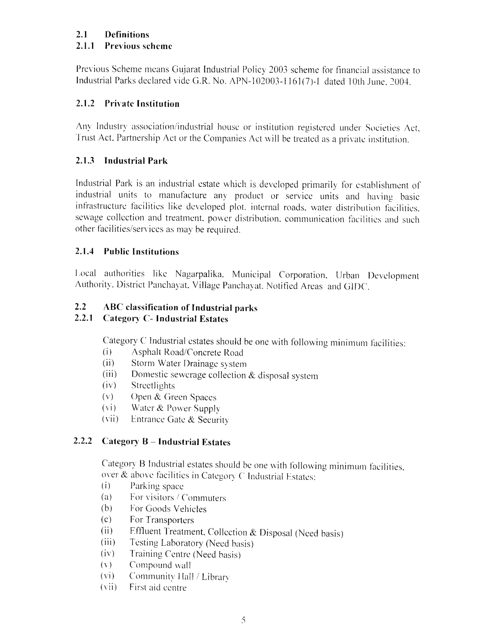 Scheme for Improving Industrial Infrastructure | PDF