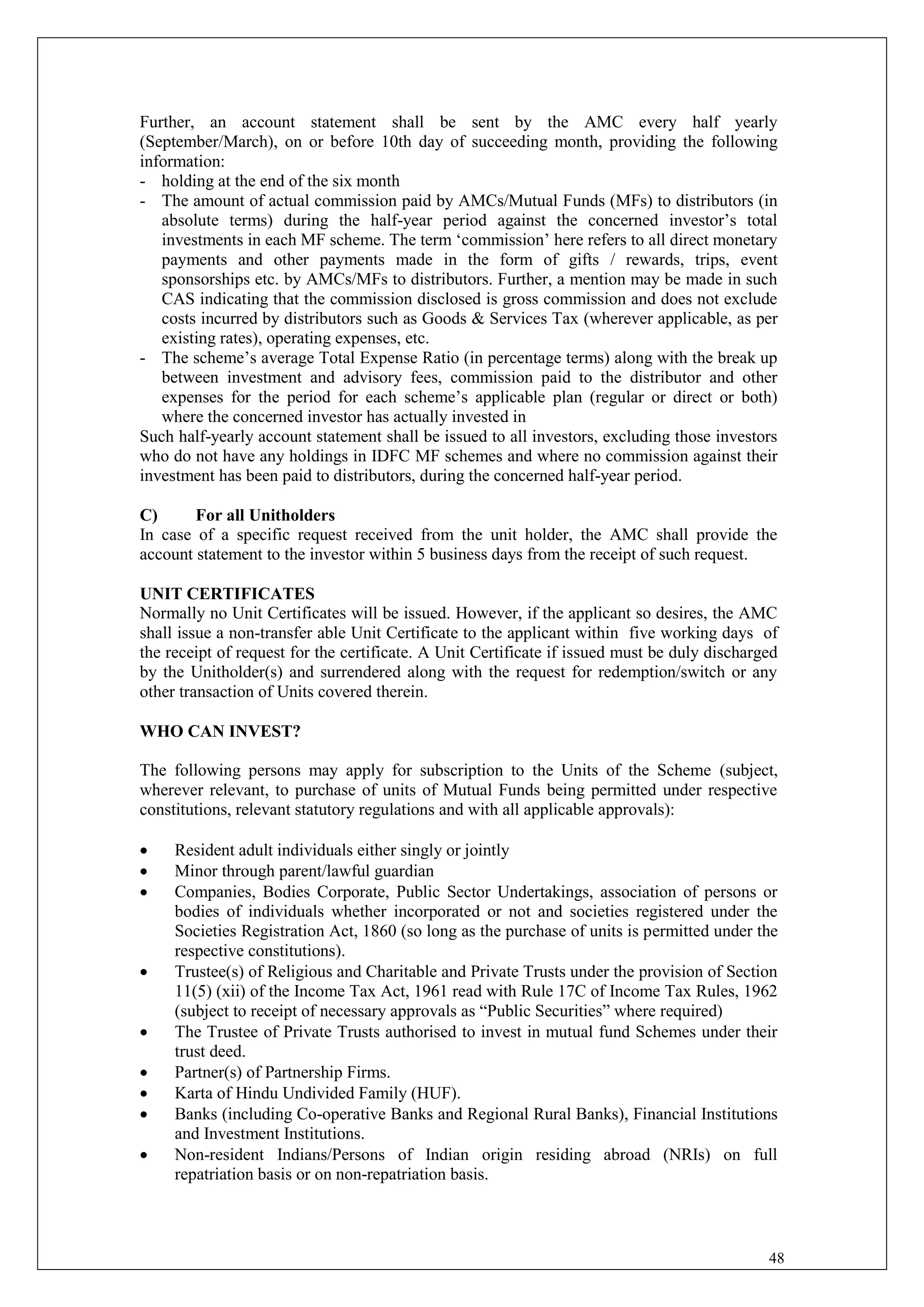 IDFC Infrastructure Fund_Scheme information document | PDF