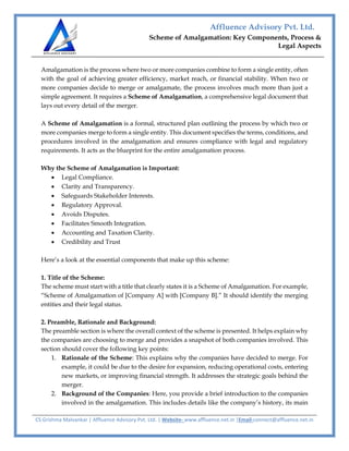 Scheme of Amalgamation- Key Components, Process & Legal Aspects.pdf