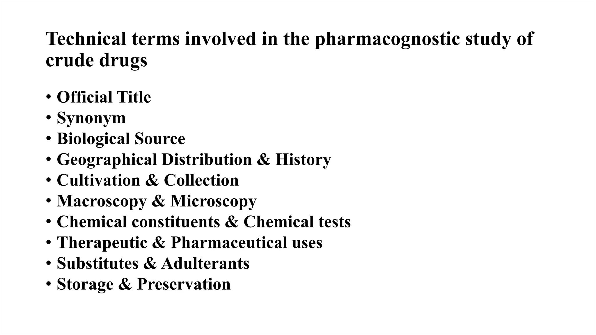 Scheme of pharmacognostic studies | PDF