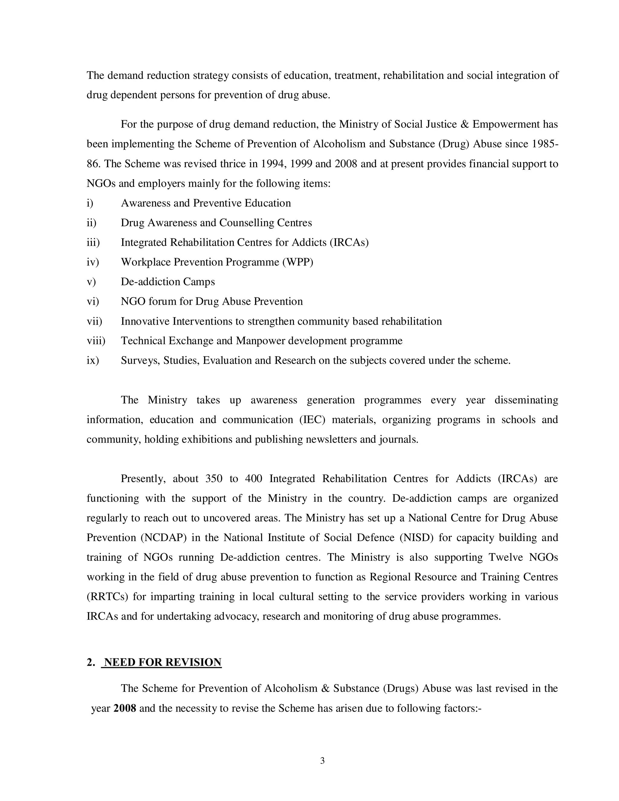 SCHEME OF PREVENTION OF ALCOHOLISM AND SUBSTANCE (DRUG) ABUSE, 2015 | PDF