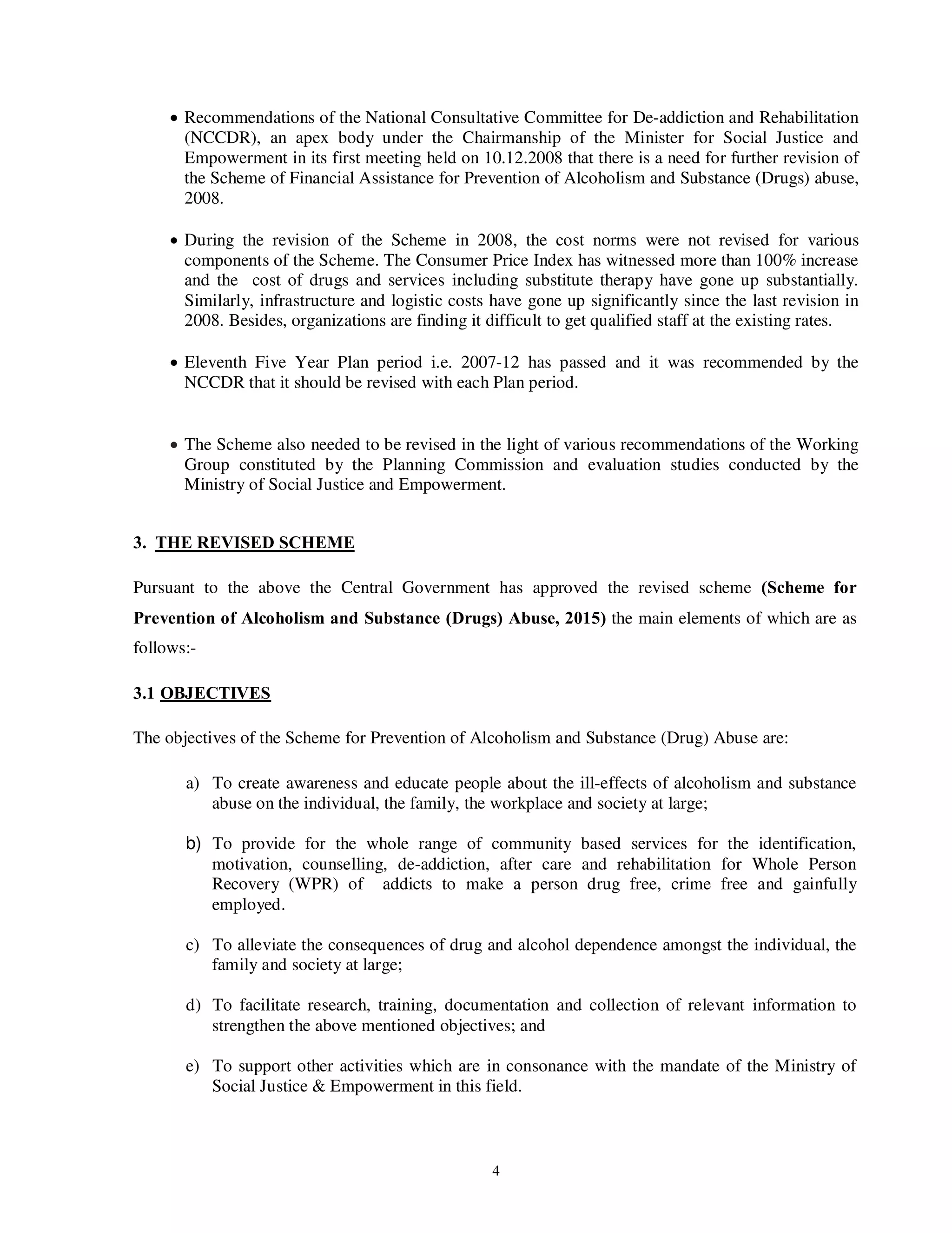 SCHEME OF PREVENTION OF ALCOHOLISM AND SUBSTANCE (DRUG) ABUSE, 2015 | PDF