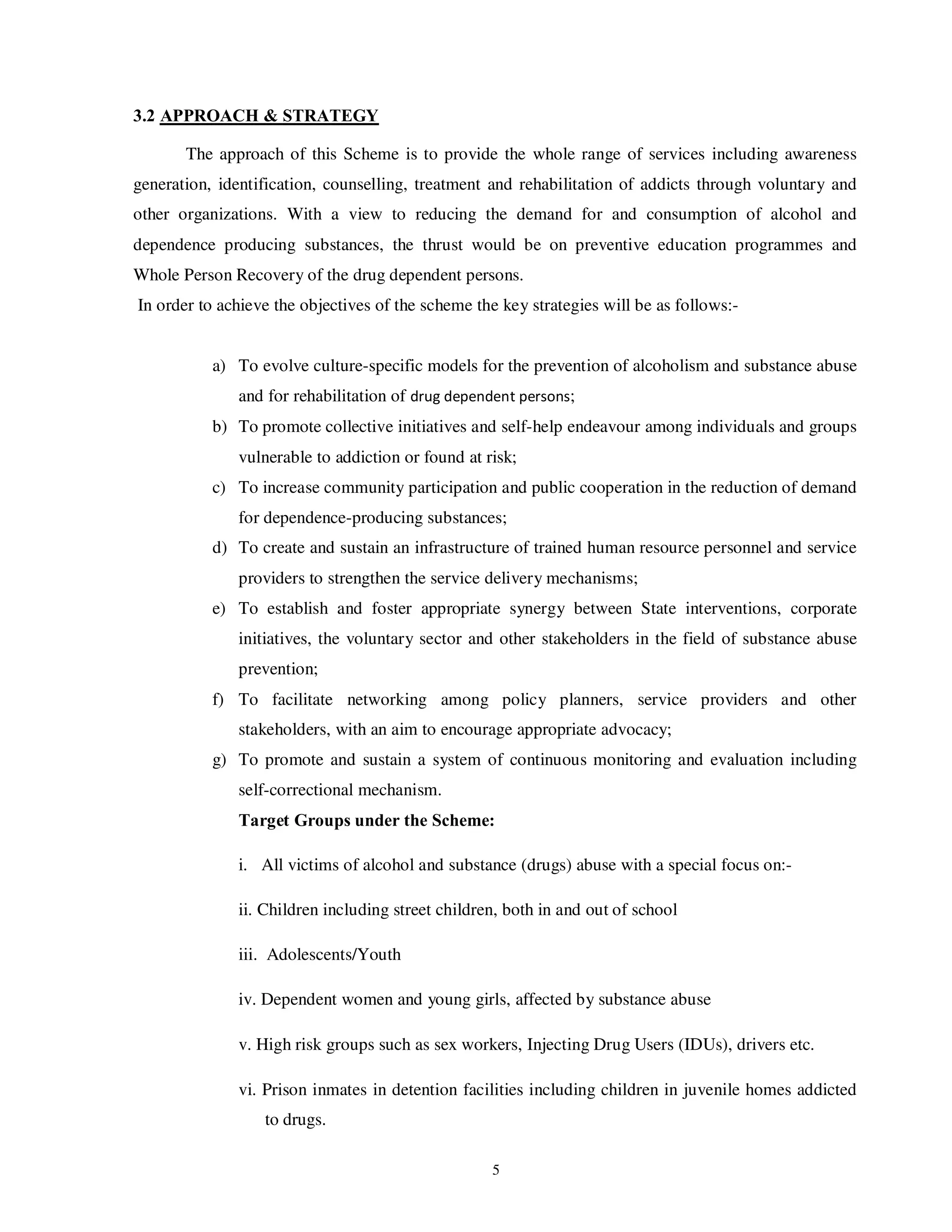 SCHEME OF PREVENTION OF ALCOHOLISM AND SUBSTANCE (DRUG) ABUSE, 2015 | PDF