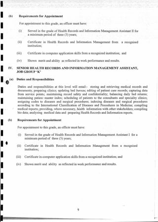 Scheme of service for health records and information officers - Kenya ...