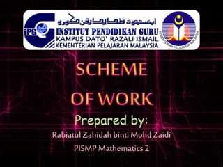 Scheme of work | PPTX
