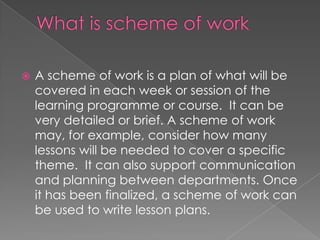 Scheme of work | PPTX