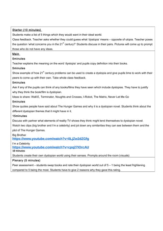 Scheme of Work - Hunger Games | DOC