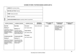 Scheme of work unit 8 sow form 2 | PDF