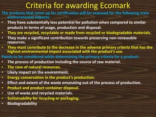 Scheme on labeling of ecofriendly products (ecomark) | PPSX