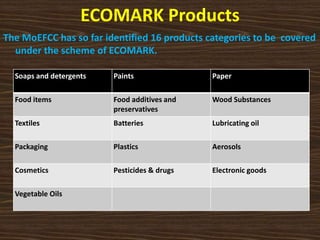 Scheme on labeling of ecofriendly products (ecomark) | PPT | Free Download