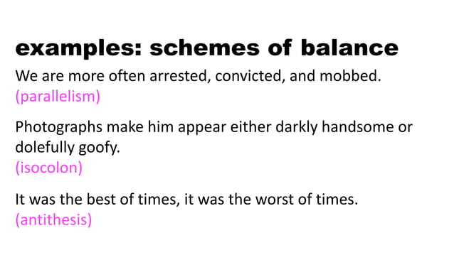 Schemes in Sentences and Their Rhetorical Effects | PPT