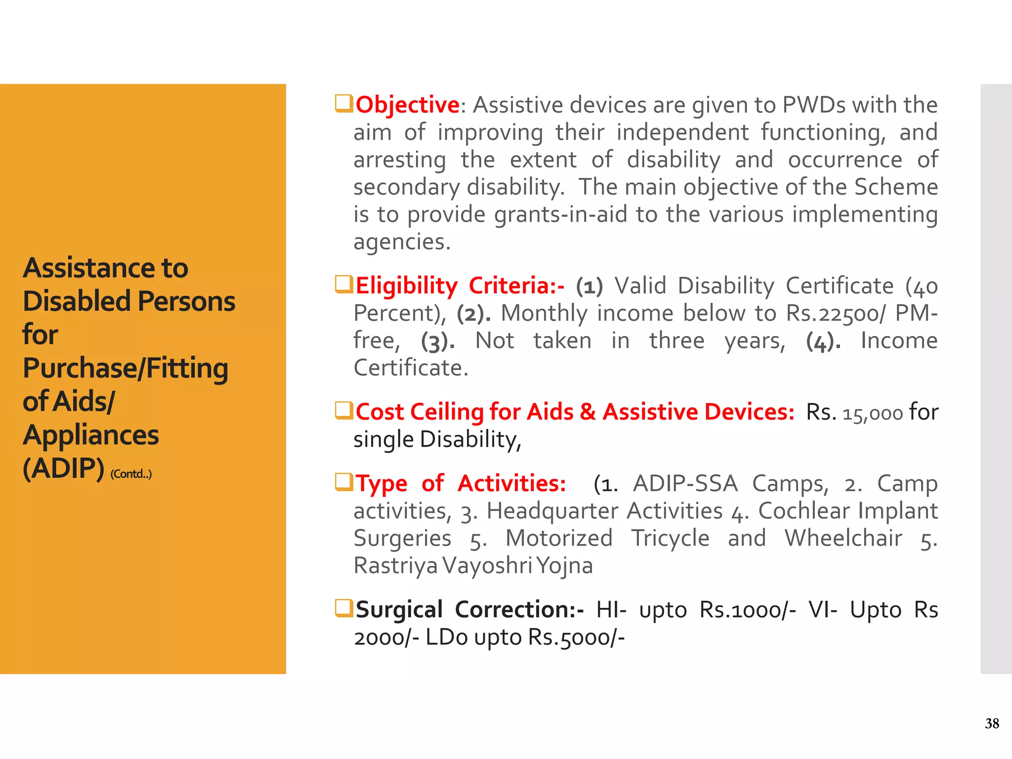 Schemes and Benefits for Persons with Disabilities (Divyangjan).ppsx