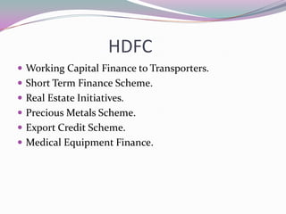 Schemes offered by commercial banks | PPTX