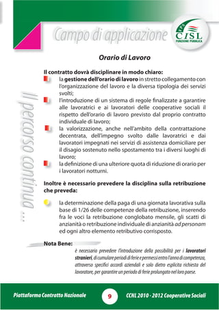 Piattaforma Ccnl CCNL Cooperative Sociali - Schemi di sintesi | PDF