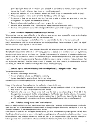 Schengen visas - Frequently asked questions | PDF