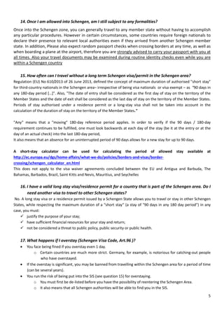 Schengen visas - Frequently asked questions | PDF