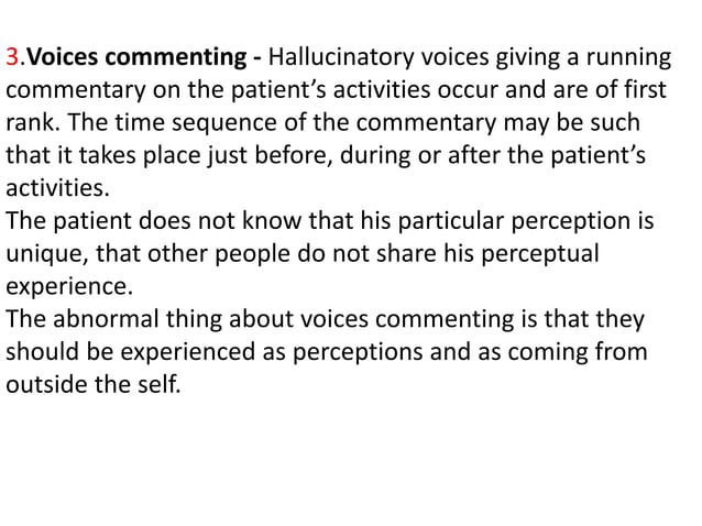 Schenider first rank symptoms | PPTX