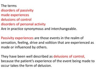 Schenider first rank symptoms | PPTX