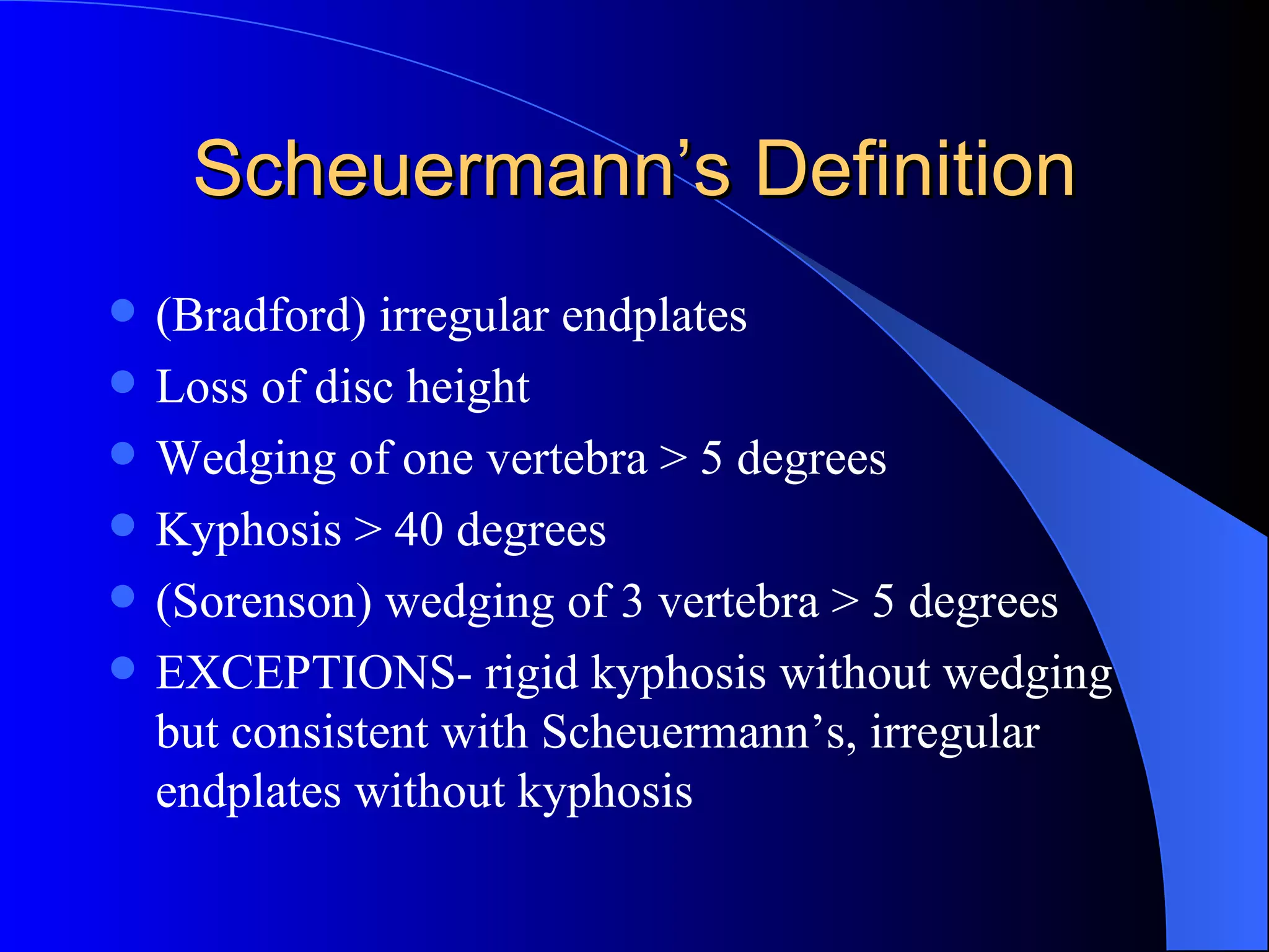 Scheuermann’s disease | sagittal plane deformity | curvature of the ...