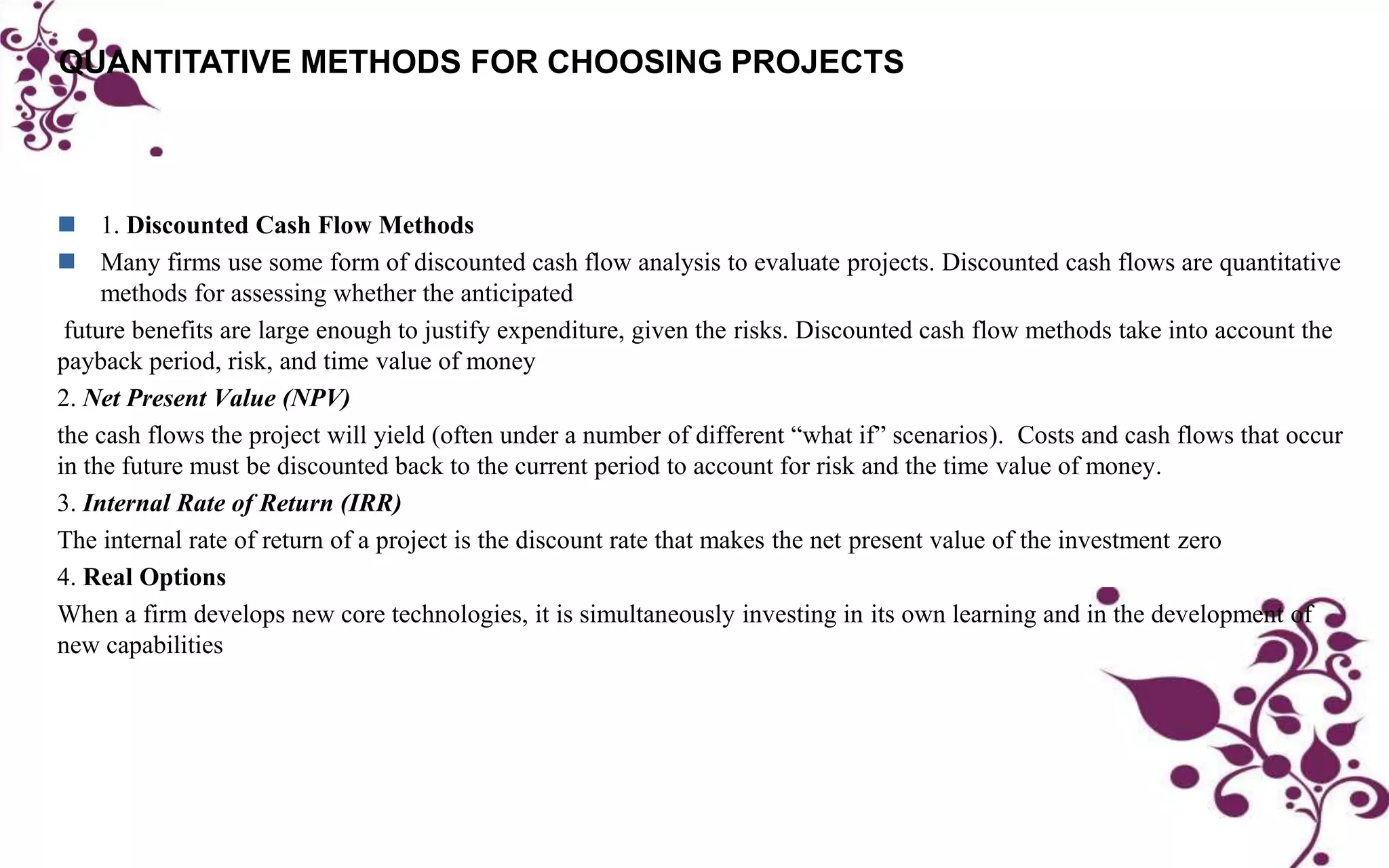 Schilling (2017pp.129 151) choosing innovation projects (chapter 7) | PPTX