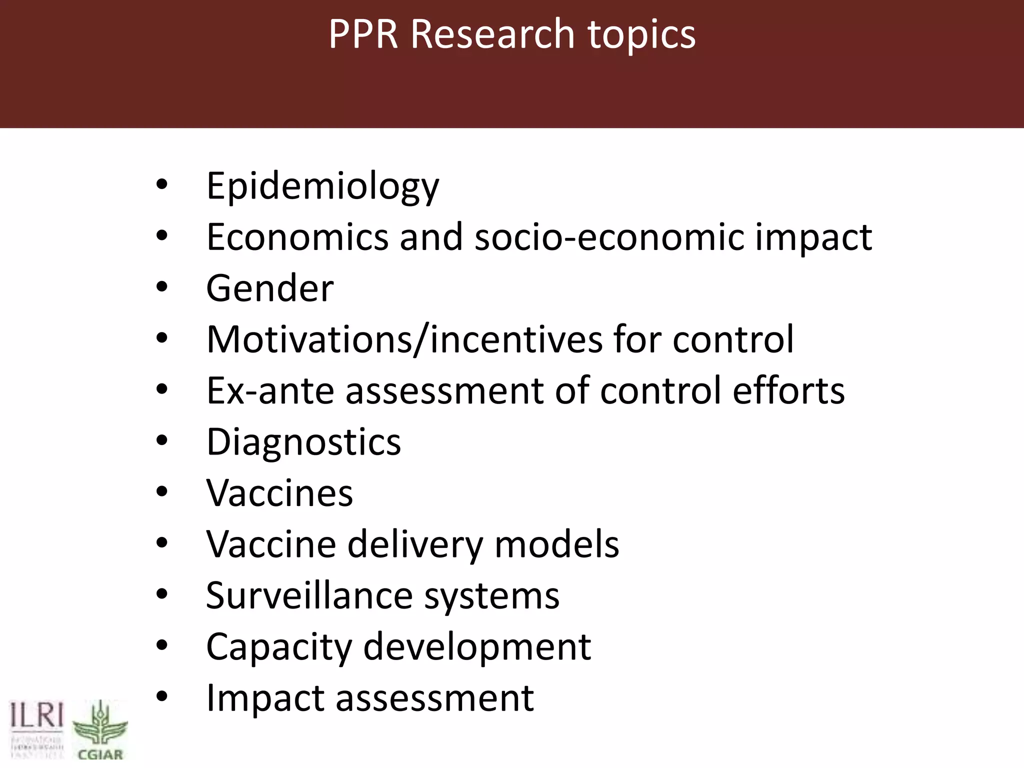 ILRI Animal and Human Health activities | PPT
