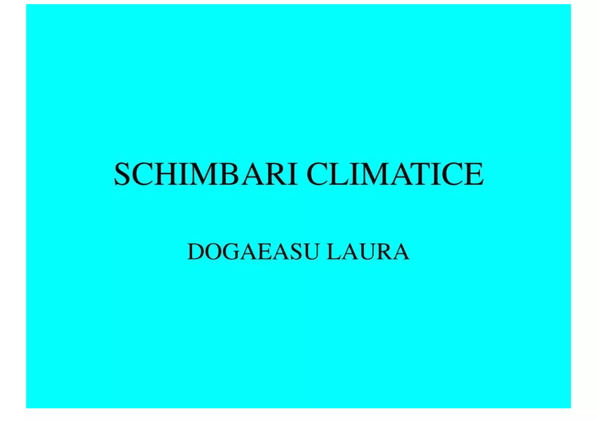 SCHIMBARI CLIMATICE | PDF