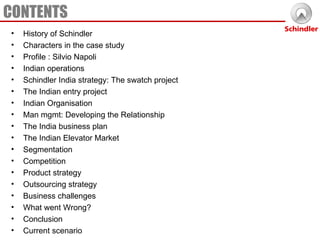Schindler case study | PPS
